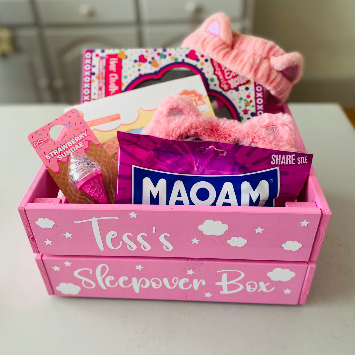 Personalised Sleepover Box – Button It by Jill